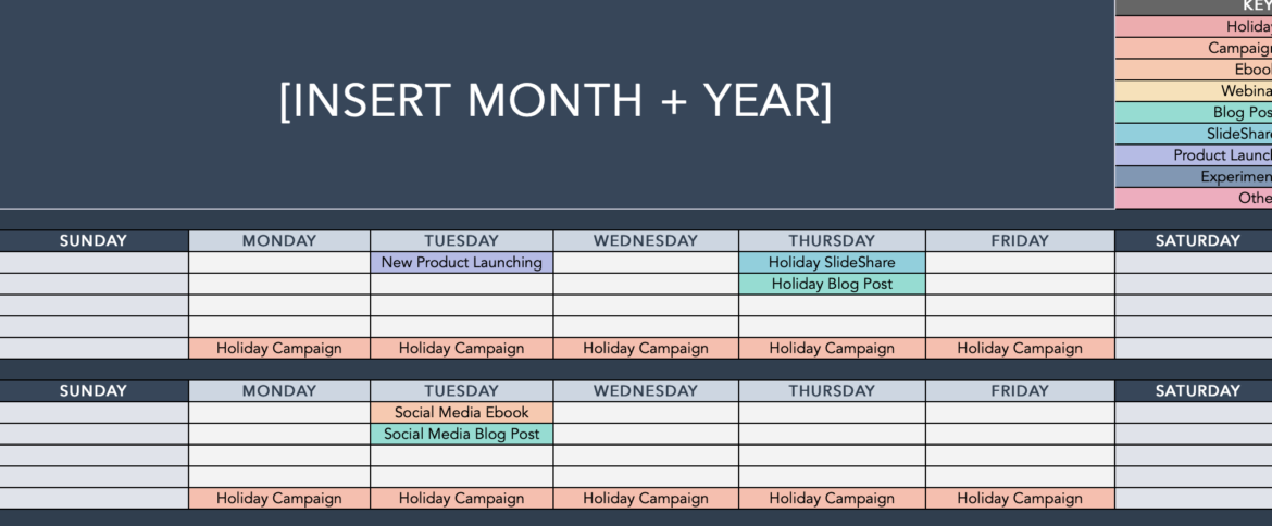 [Miễn phí] Tải xuống mẫu Content Calendar phổ biến nhất và dễ áp dụng